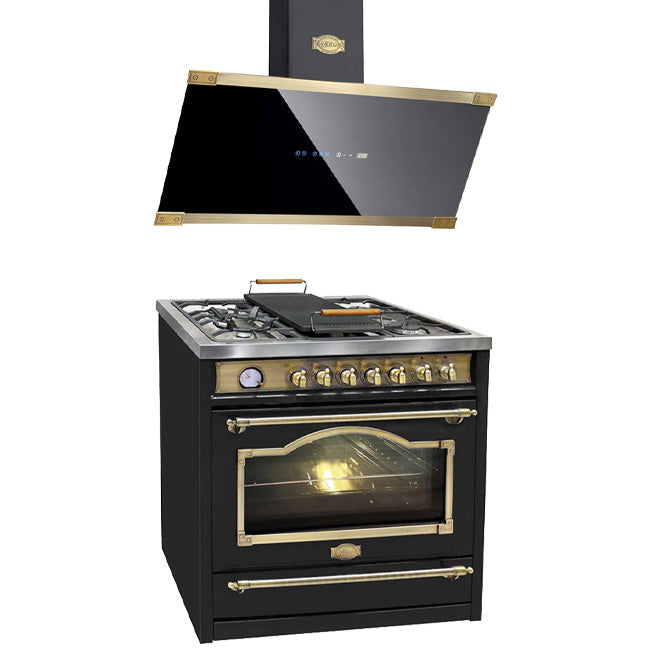 Empire Dual Fuel Range Cooker & 90cm Hood Bundle (Black) – Kaiser