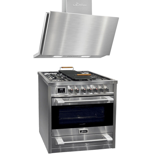 Avantgarde Pro Dual Fuel Range Cooker & 90cm Hood Bundle (Stainless St ...