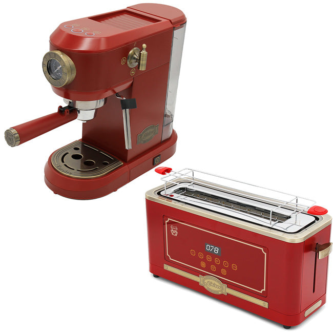 Empire Espresso Coffee Machine & Toaster Bundle (Bordeaux Red) – Kaiser